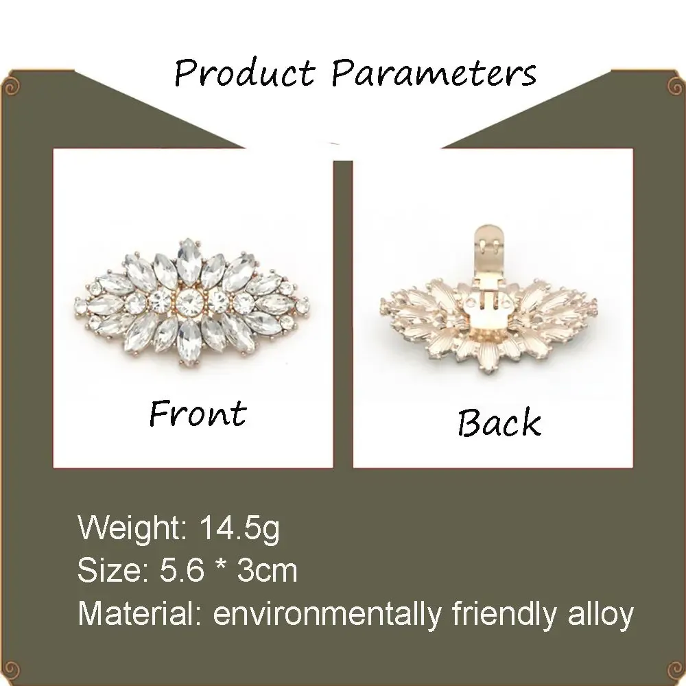 Rhinestone Shoe Decoration Clip with Square Clamp for High Heels ...