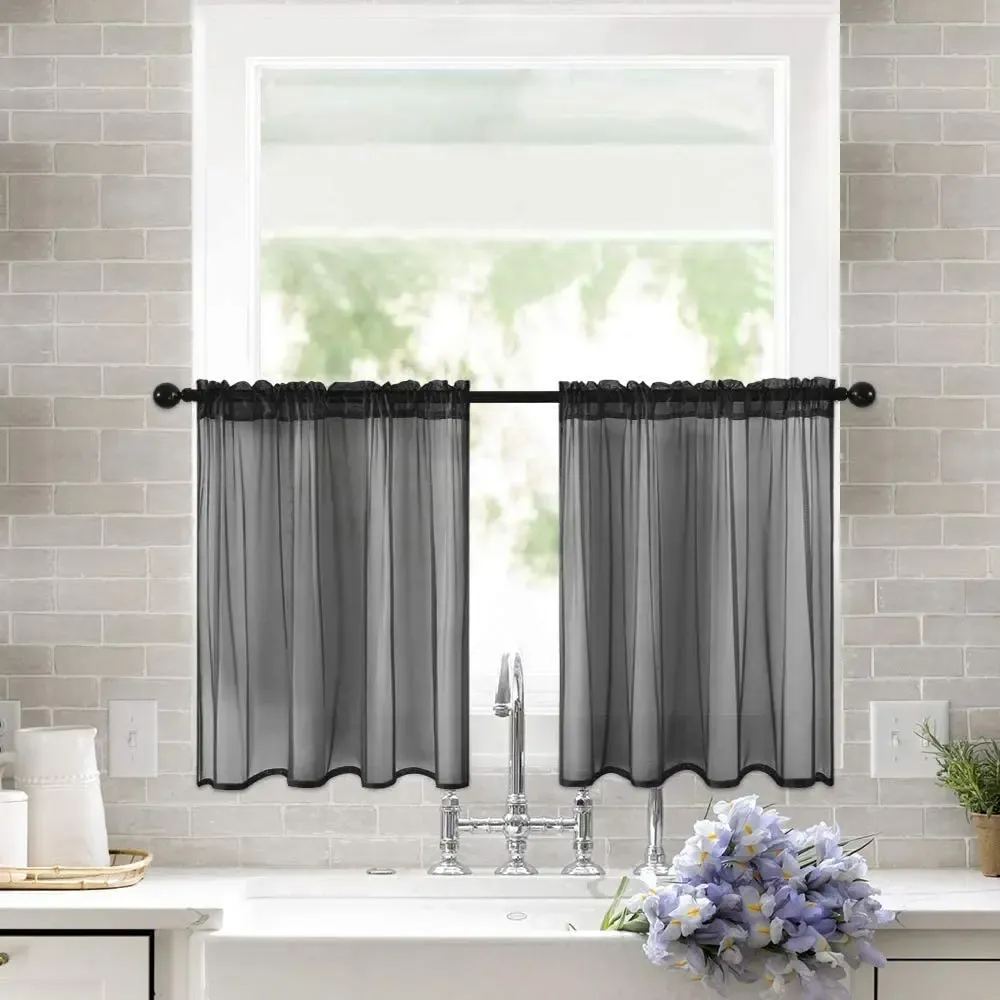 DHgate.com:Sheer Waffle Weave Tulle Kitchen Curtains Voile Window ...