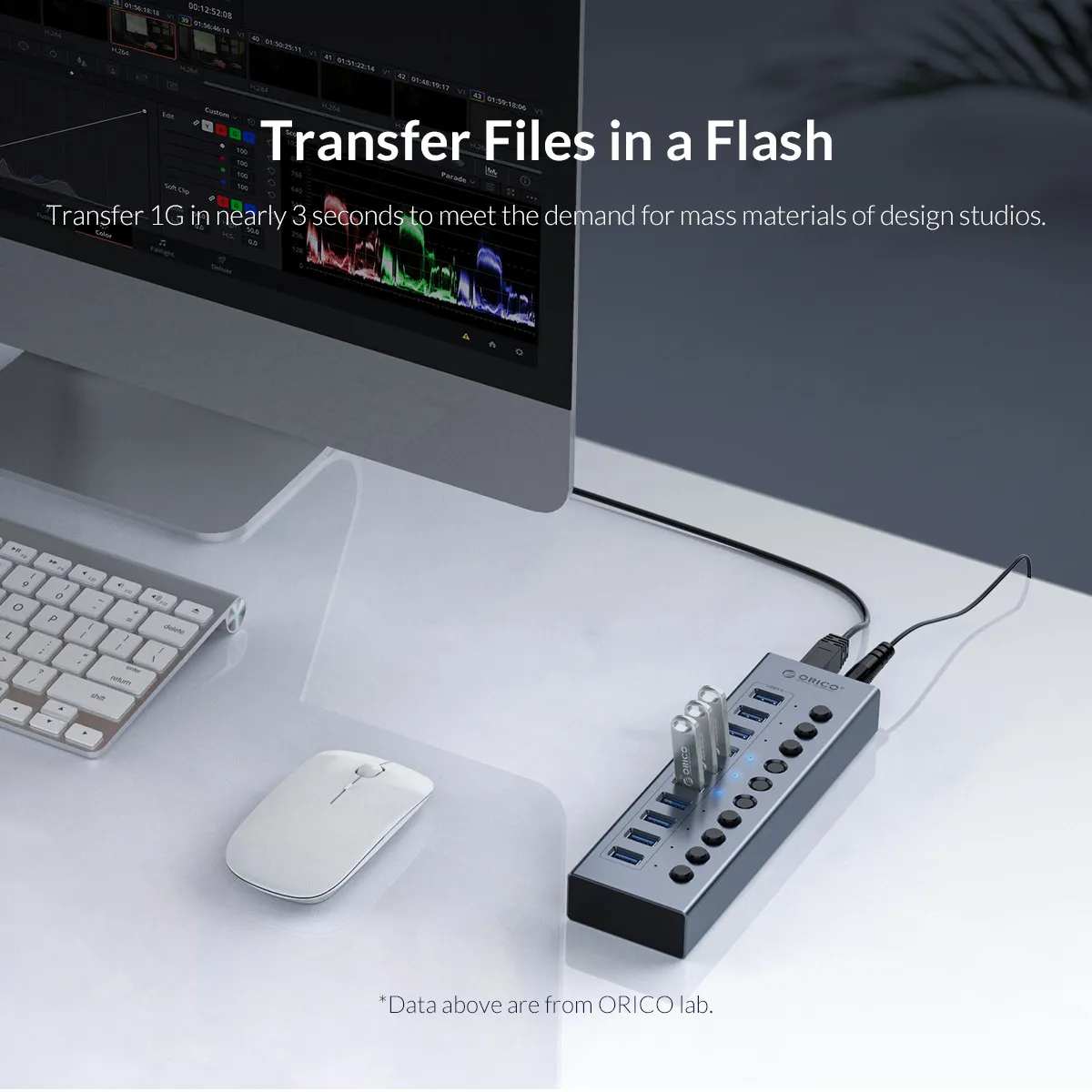 ORICO 7/10/13 Port USB 3.0 Hub Aluminum Alloy Multi-Port USB Extender ...