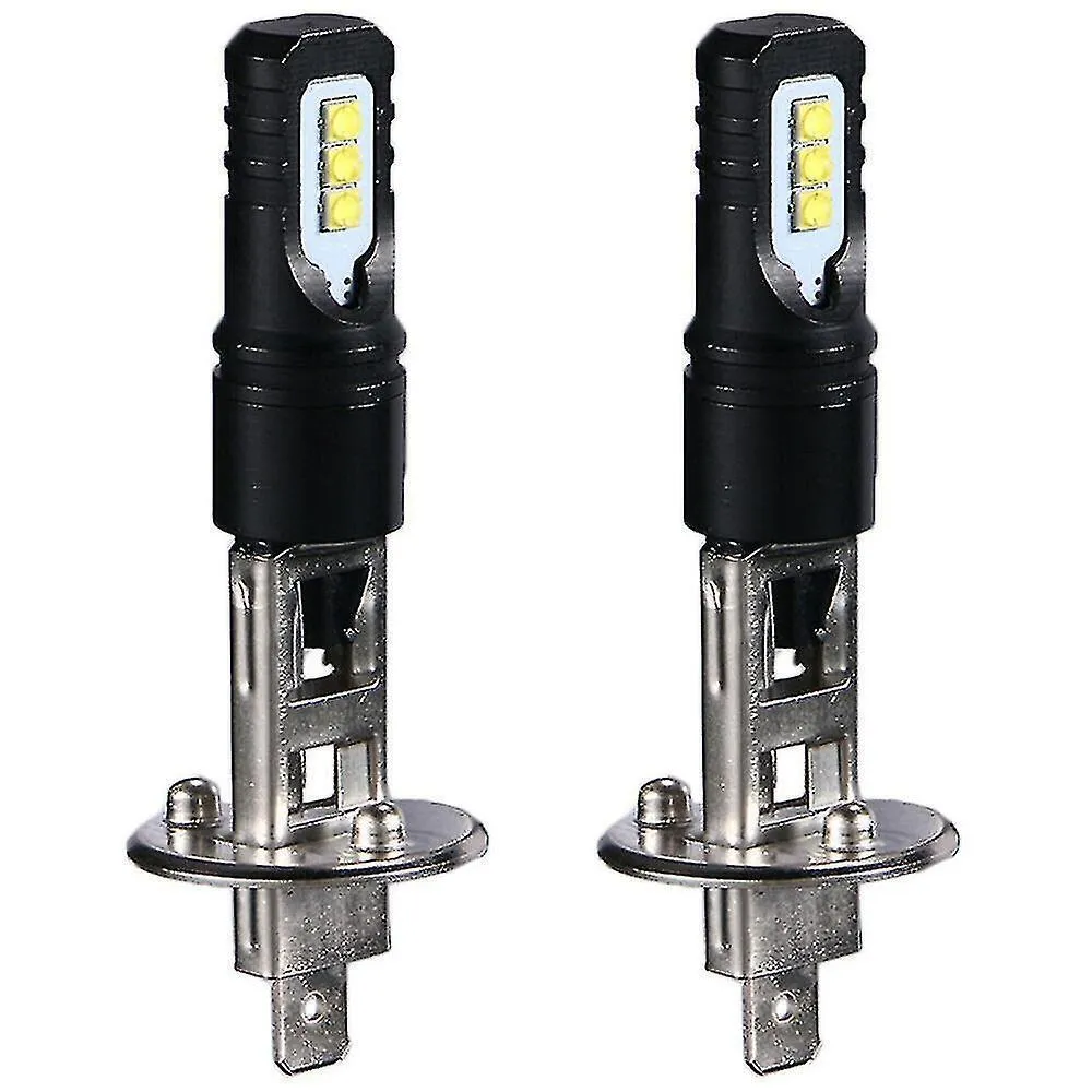 Super Bright H1 LED Headlight Bulbs - 6000K White, 6000LM, DRL & High ...
