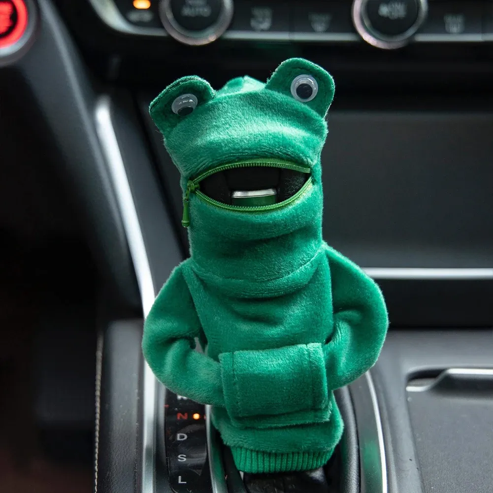 DHgate.com:Cute Animal Car Gear Shift Knob Cover, Soft Plush Shark/Frog Manual Handle Gear Cover ...