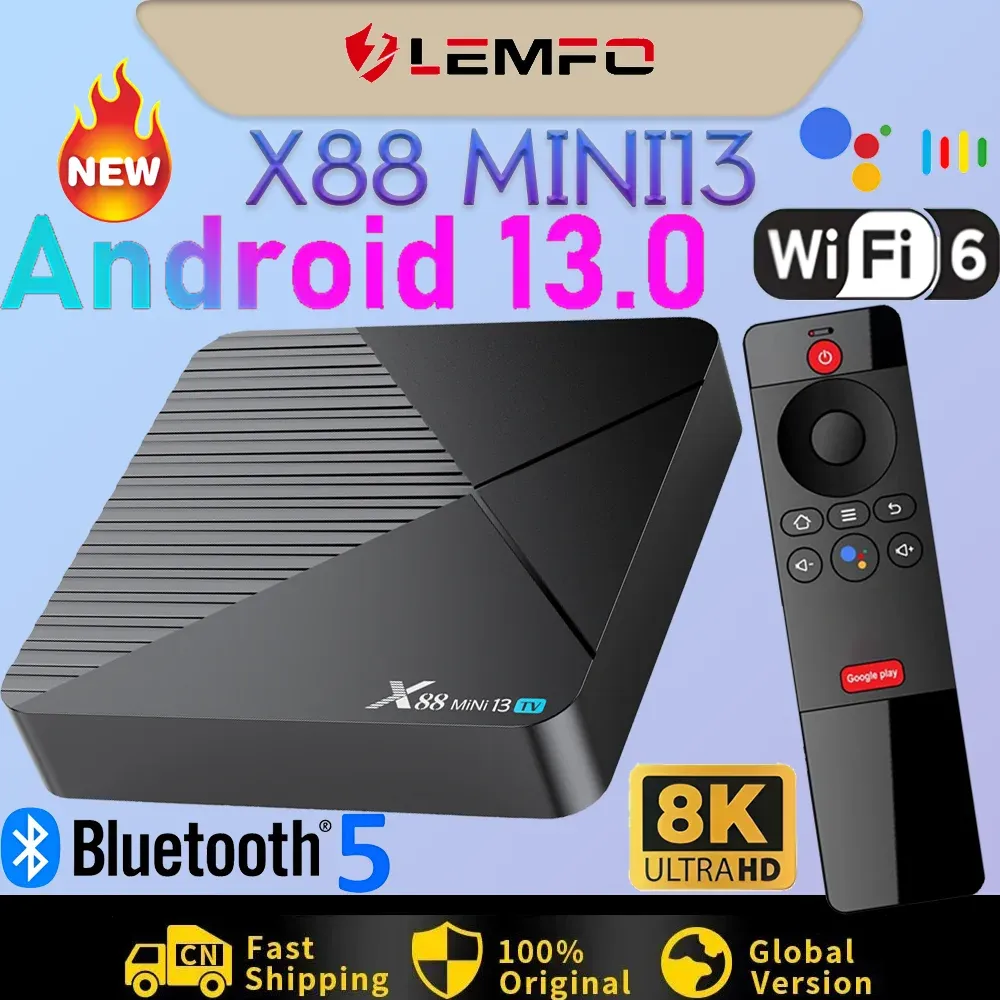 LEMFO X88 Mini 13 TV Android Smart Box Chipest Rk3528 8K Wifi6 BT Hdr10+ 64G Rom Google Voice ...