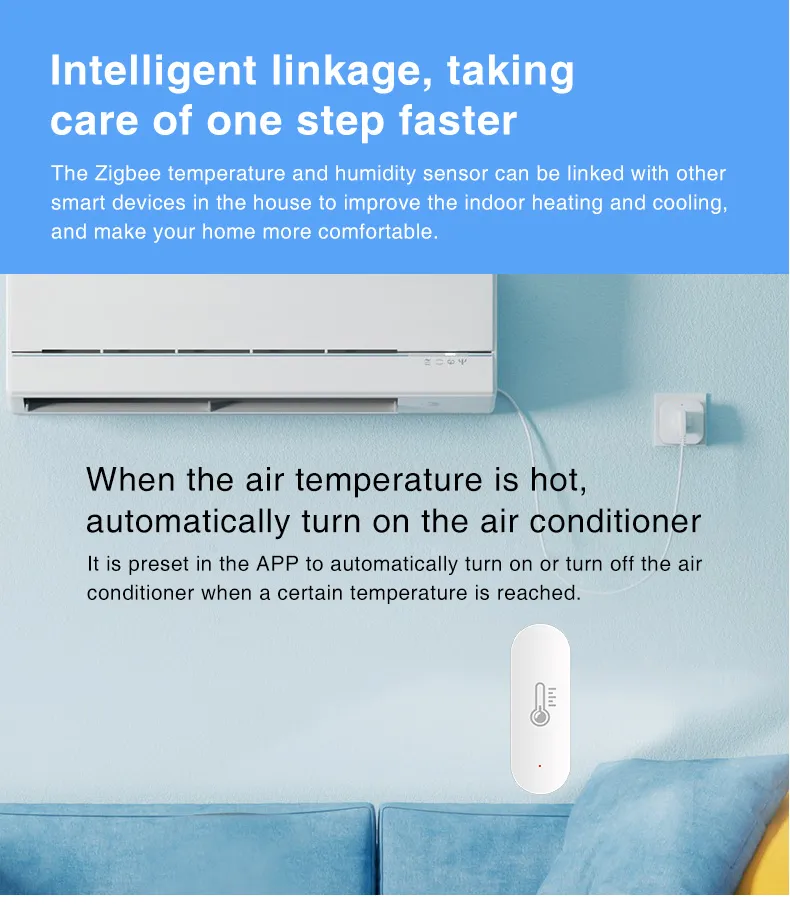 eMastiff Tuya ZigBee Temperature and Humidity Sensor for Home Use with ...
