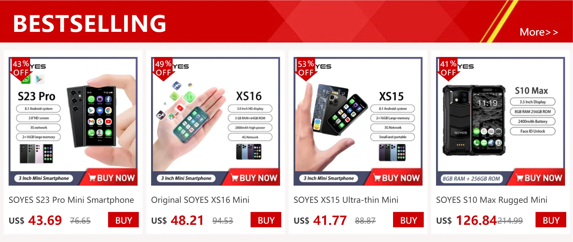 Ultra-Thin Mini Smartphone: SOYES XS15 2GB+16GB Android 8.1 Dual SIM 4G ...