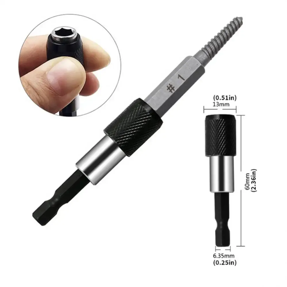 1~Screw Extractor and Center Drill Bits Guide Set with Hex Shank and ...