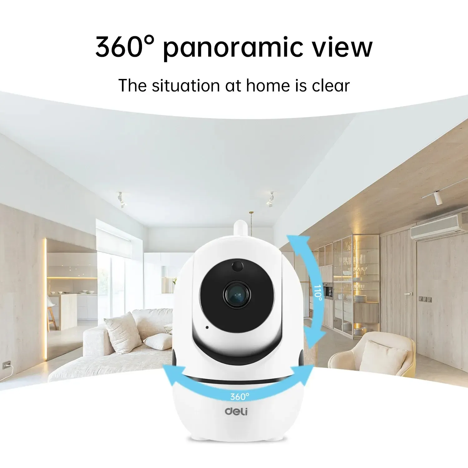 Smart Home Camera: Indoor Wireless IP Security Camera With AI Motion Detection And Automatic ...