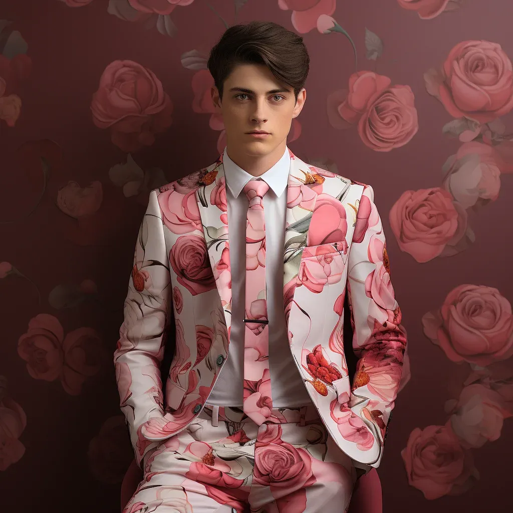 DHgate.com:3D Digital Printed Shiny Rose Suit: Mens Nightclub Party ...