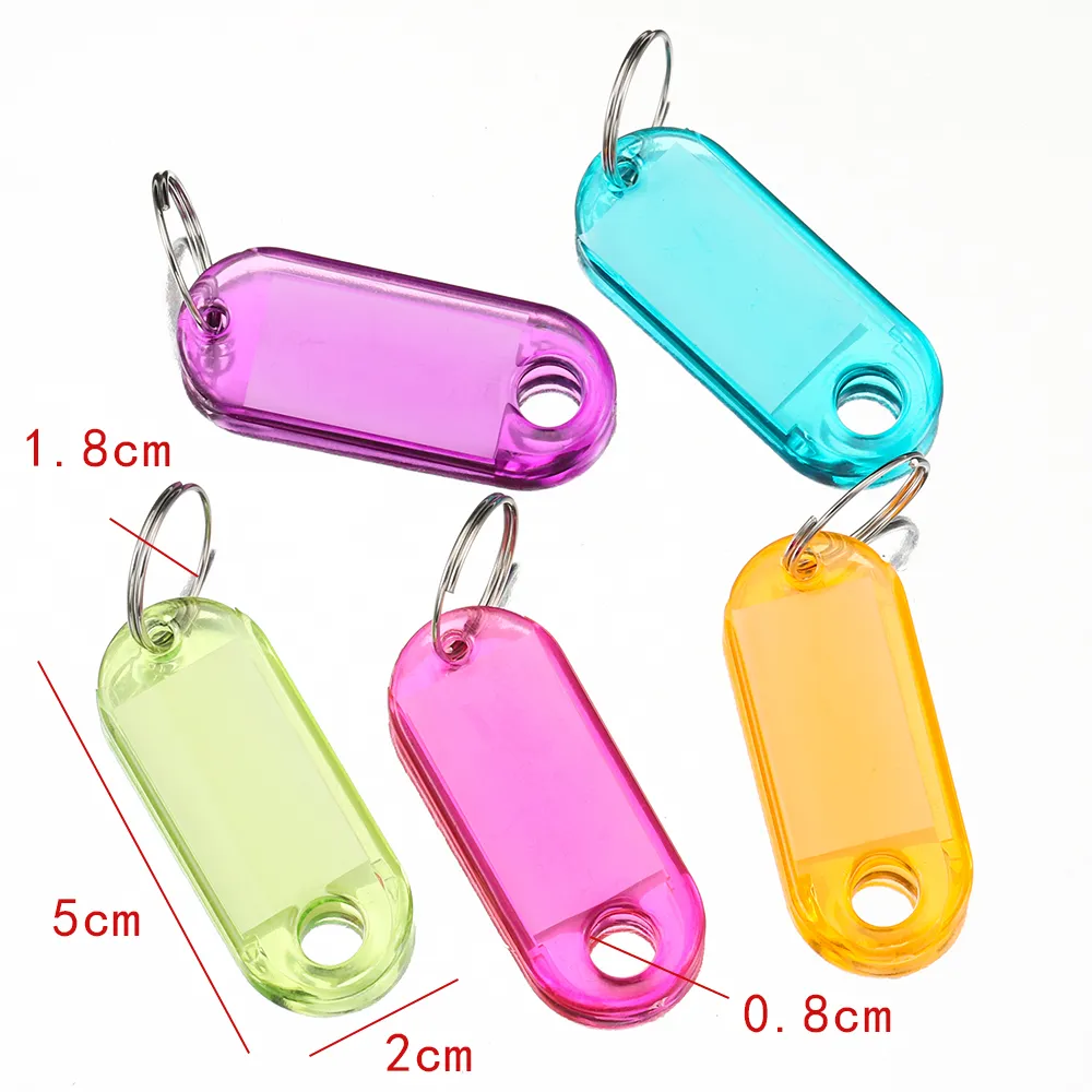 DHgate.com:10pcs Clear Plastic Split Key Rings with Paper Labels for ...