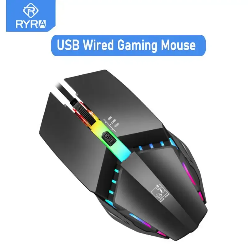 RYRA 1600DPI Wired LED Illuminated Backlit Optical Gaming Mouse USB for ...
