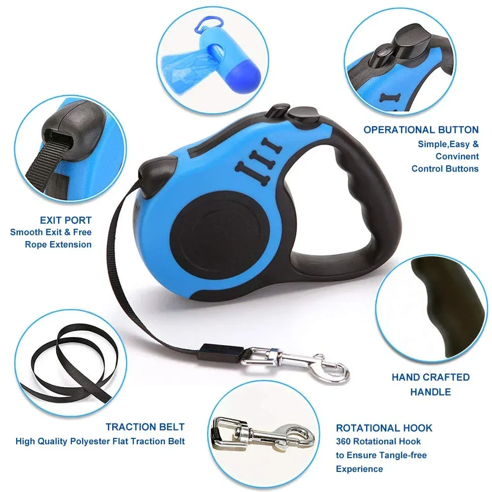 Tangle-Free Retractable Cat Leash with Reflective Stitching for Safe ...