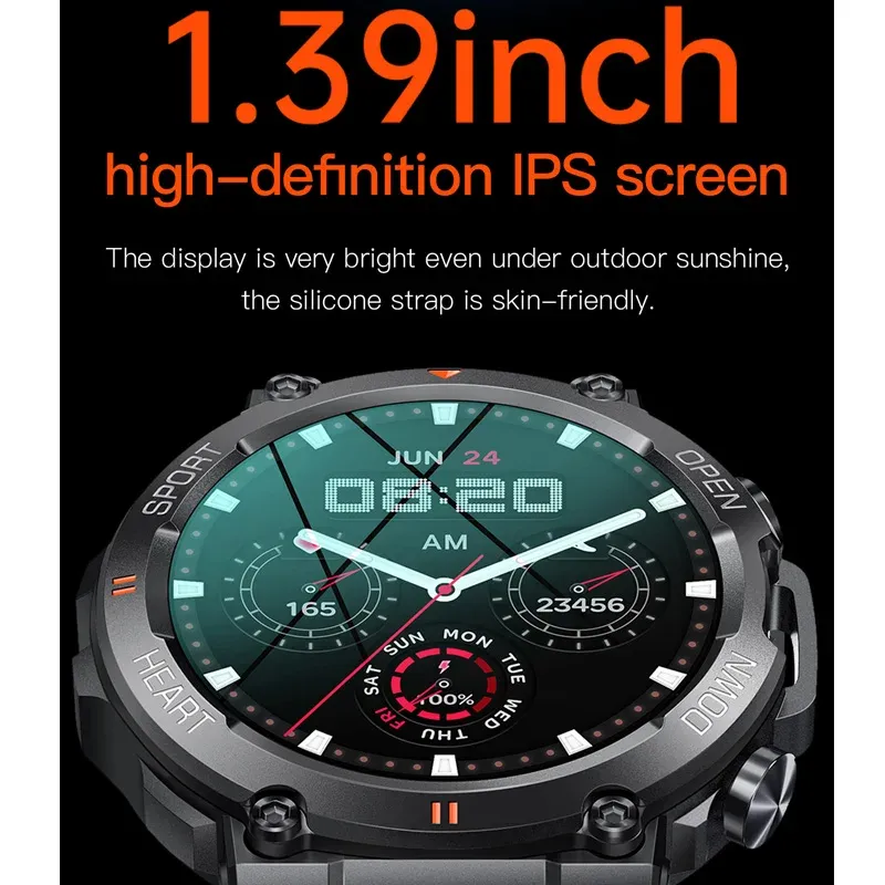 K56 Pro Outdoor Smartwatch for Men - Bluetooth Call & Music, Heart Rate ...