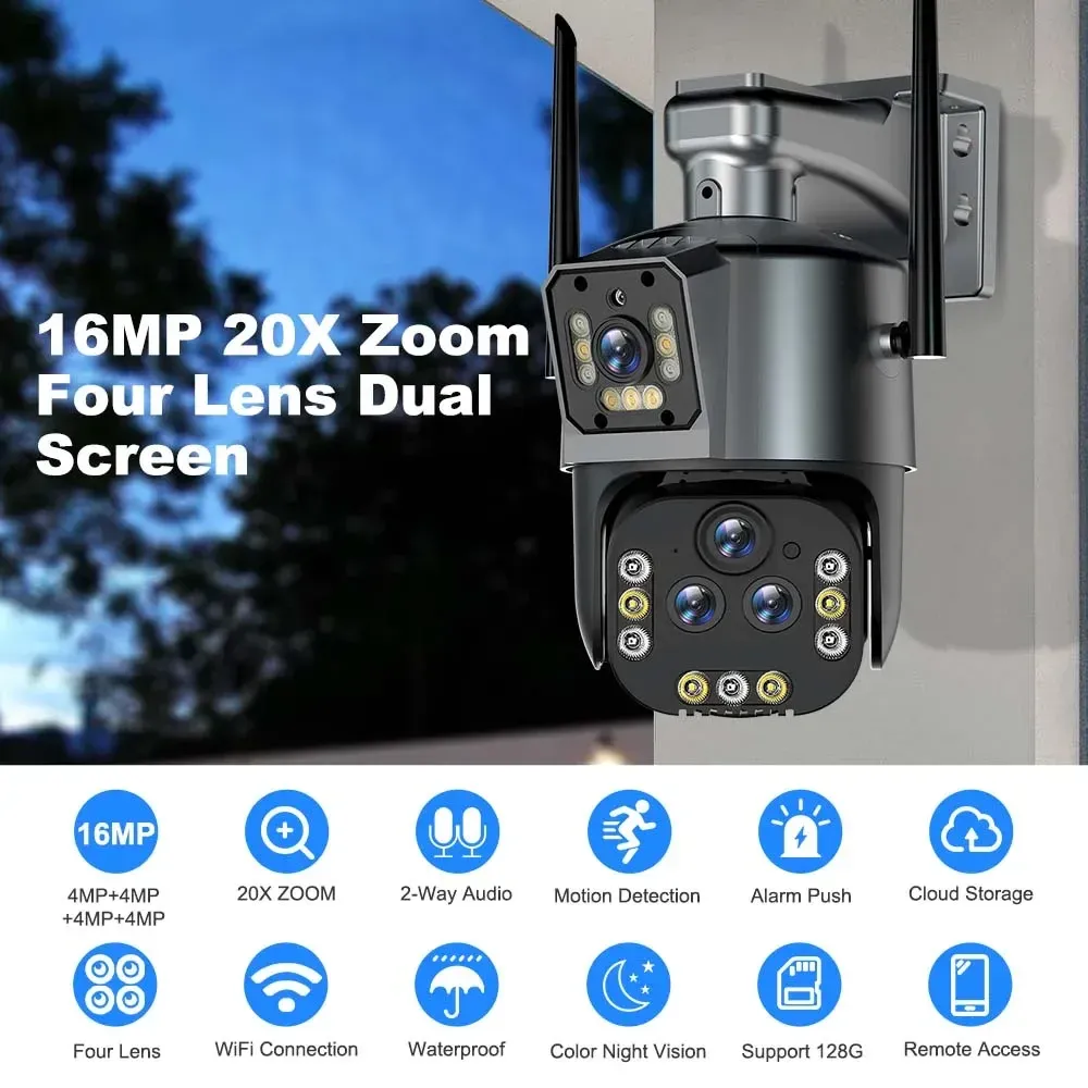 Outdoor PTZ Camera 4K Ultra HD Security Multi Lens,... From Ddmylucky ...