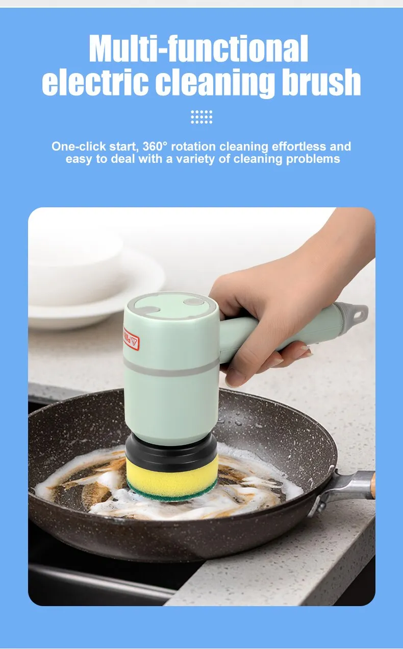 Electric Cleaning Brush: Multi-Functional Home USB Rechargeable Rotary ...