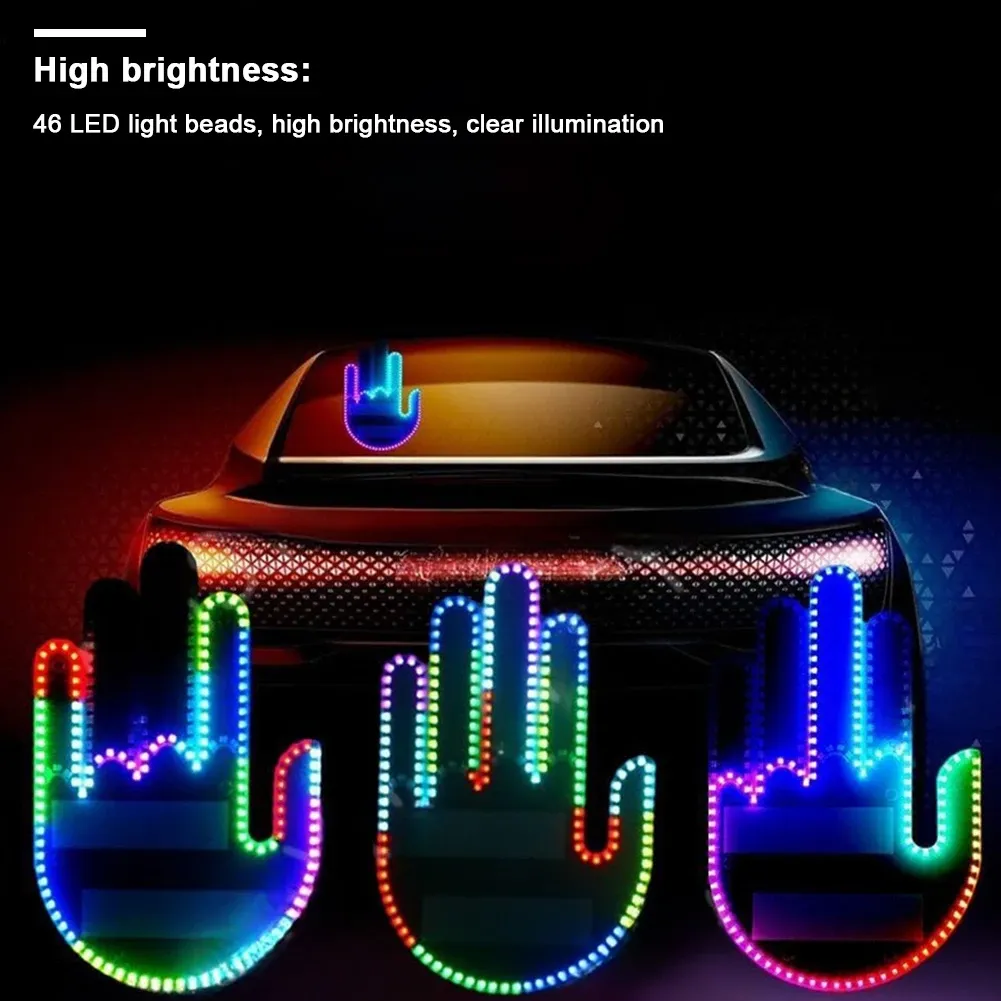 Remote Controlled LED Gesture Sign Rope Lights Outdoor For Cars Fun ...