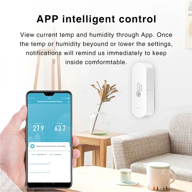 eMastiff Tuya ZigBee Temperature and Humidity Sensor for Home Use with ...