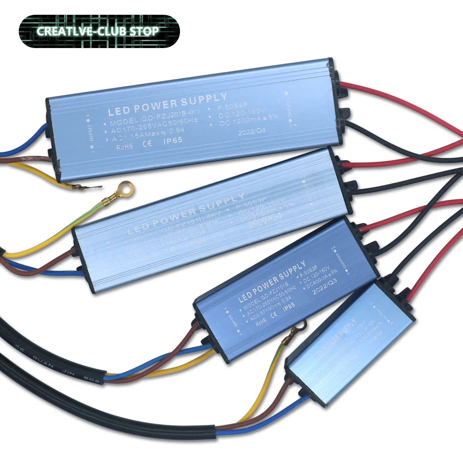 High-Power LED Driver: 50W-300W AC170-265V to DC120-160V Adapter ...