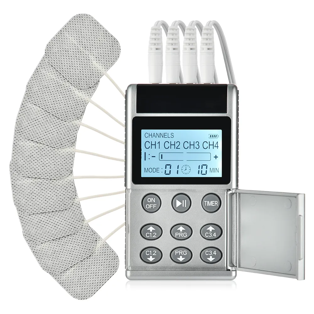 15 Modes TENS Body Massager with 4 Output Electric EMS Muscle ...