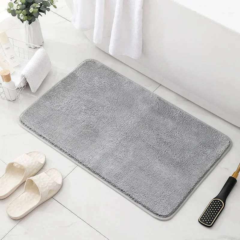 Thin Bath Rug, Fluffy Bathroom Mat: Anti-Slip, Absorbent & Washable ...