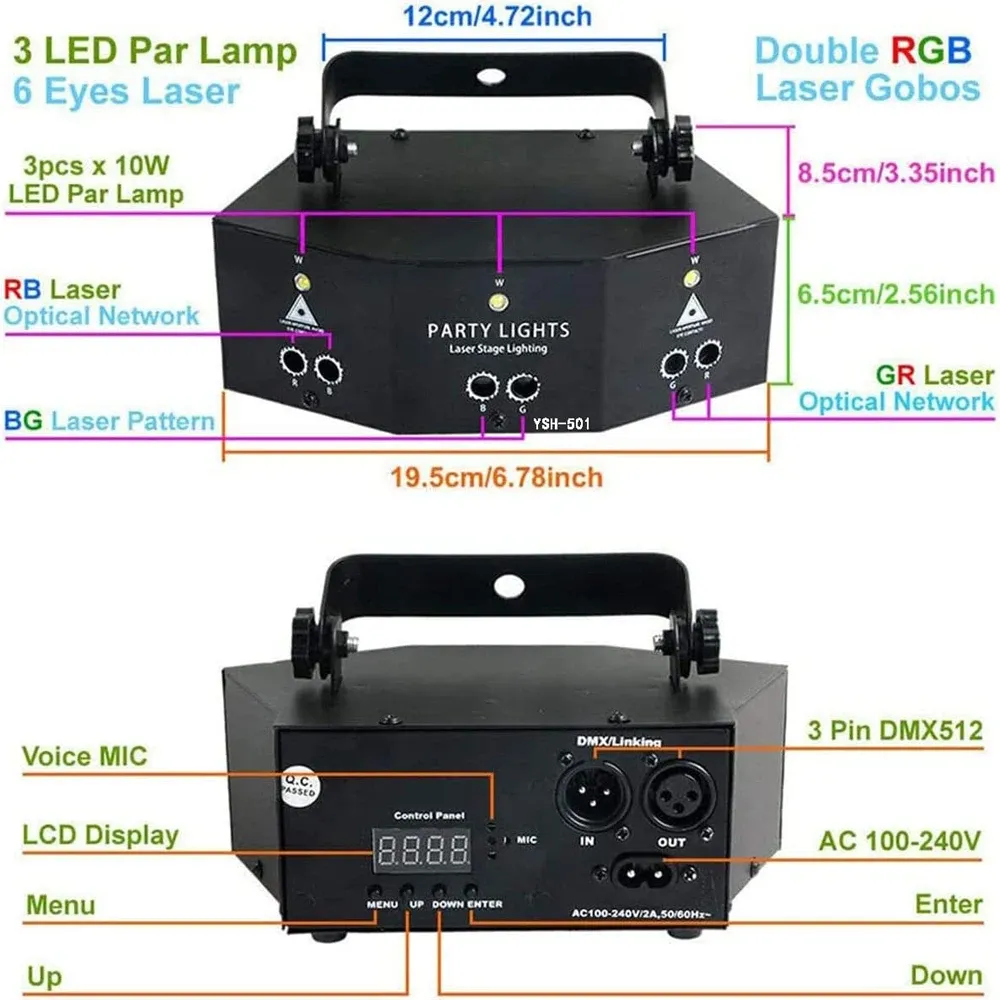 DHgate.com:9-Lens Laser Stage Light, RGB DMX Scan Projector for Colorful KTV Bar Disco Party ...