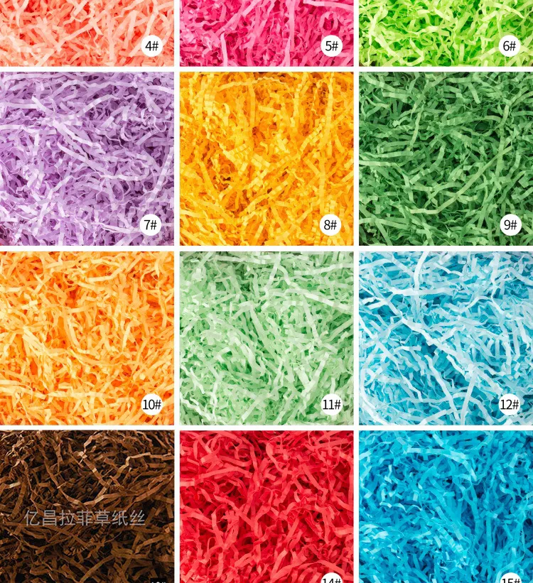 100g Multiple Color Wavy Fold Paper Shredded Gift Filler for Box ...