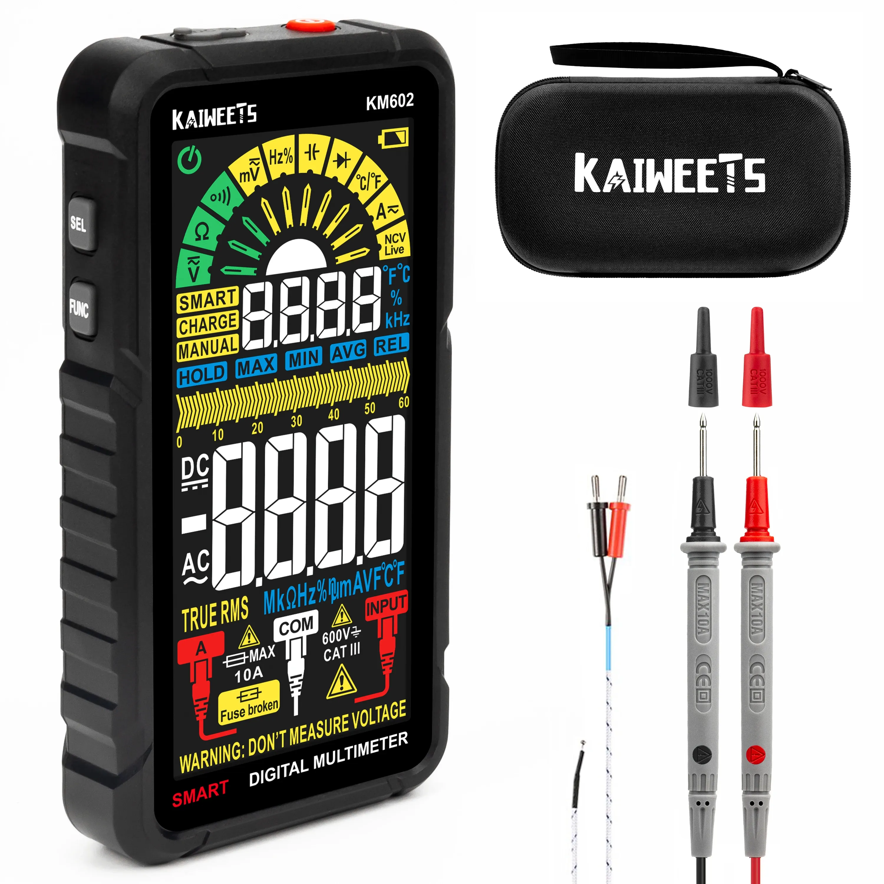 Smart Digital Multimeter: KAIWEETS 2024 Upgraded Ture RMS Auto Ranging ...