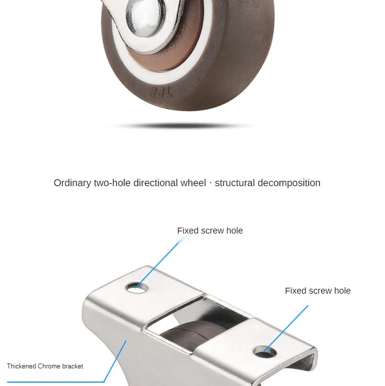 1 Inch 2 Hole Directional Wheel Rubber Rollers for Small Drawers and ...