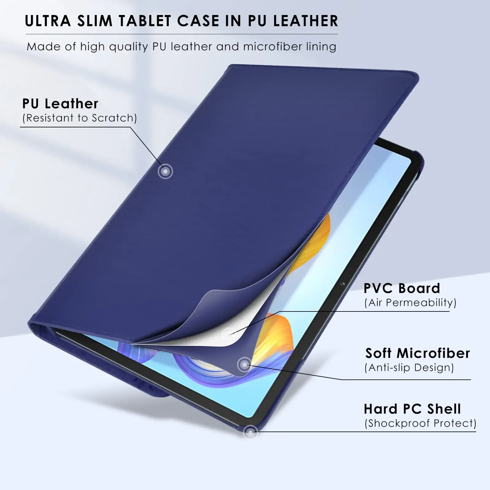 Ultra-Slim Rotating PU Leather Case with Stand for HONOR Pad 8 12 ...