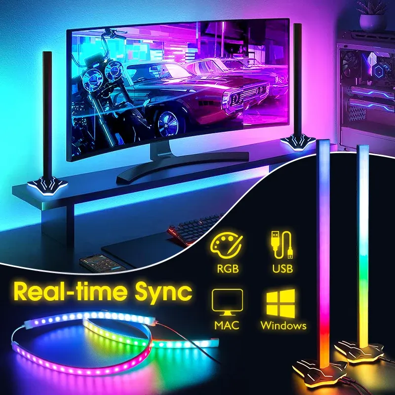 Ambient Lighting Tower: Modern RGB IC LED Floor Lamp With Music Sync ...