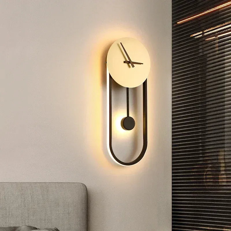 Illuminated Wall Clock LED Sconce: Modern Acrylic Light Up Clock Wall ...