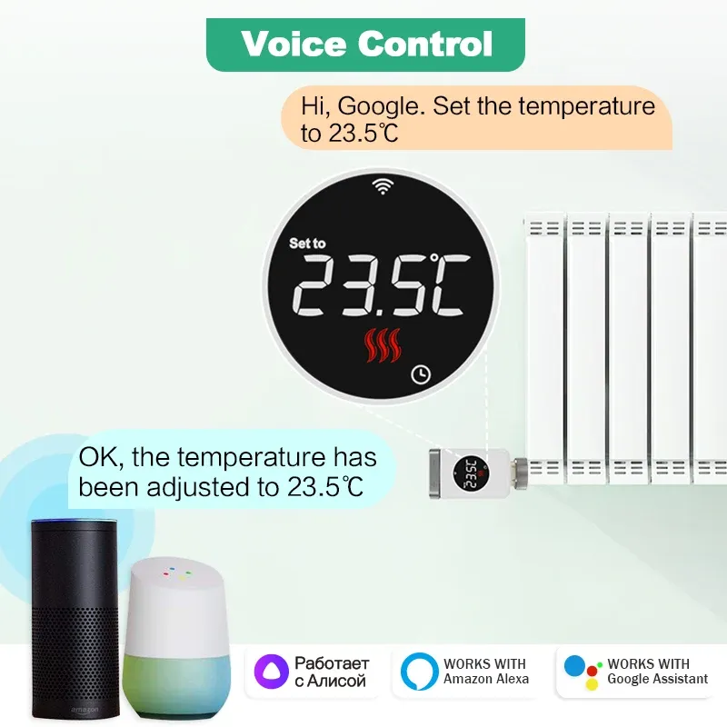 Tuya Smart Home Thermostatic Radiator Valve Actuator Heating ...