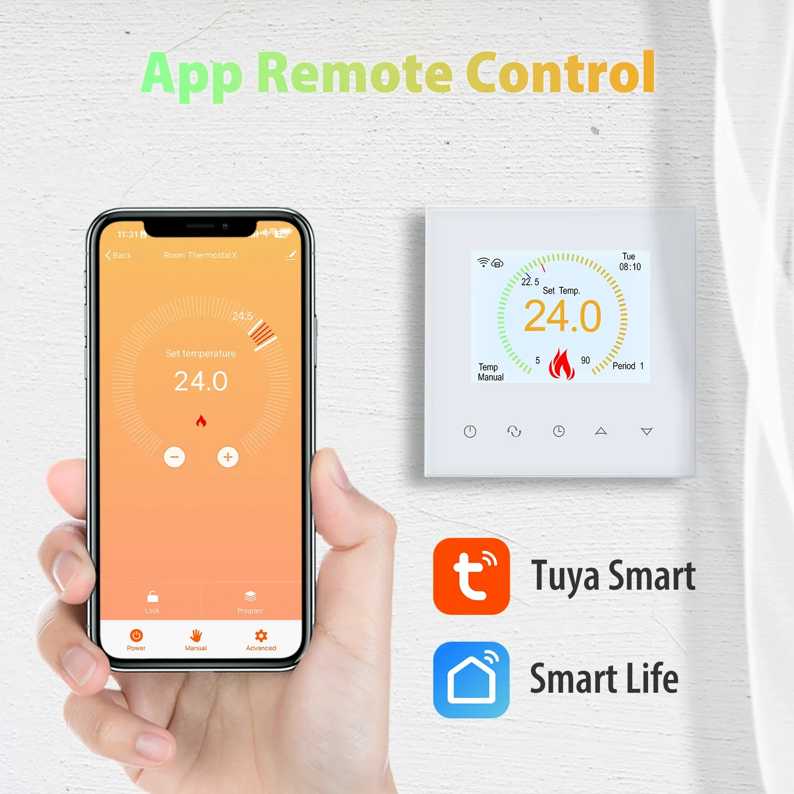 DHgate.com:Tuya Smart Thermostat Wi-Fi Colorful Screen Programmable Thermoregulator for Gas ...