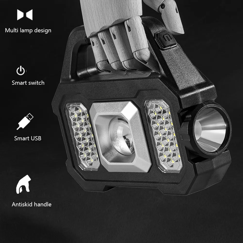 Waterproof LED Searchlight: Solar-powered, Non-Slip, Handheld ...