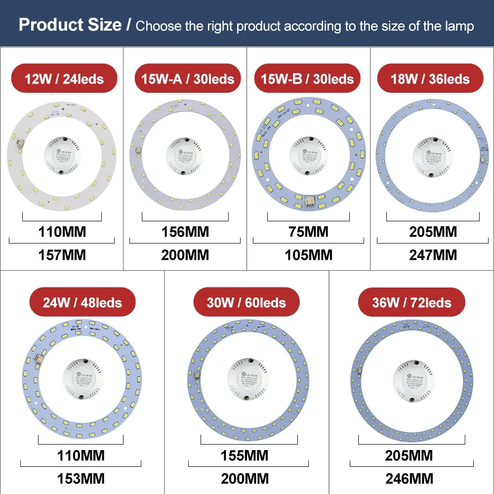 DHgate.com:5730 LED Panel Ceiling Light, Round LED Lamp Module, 220V ...