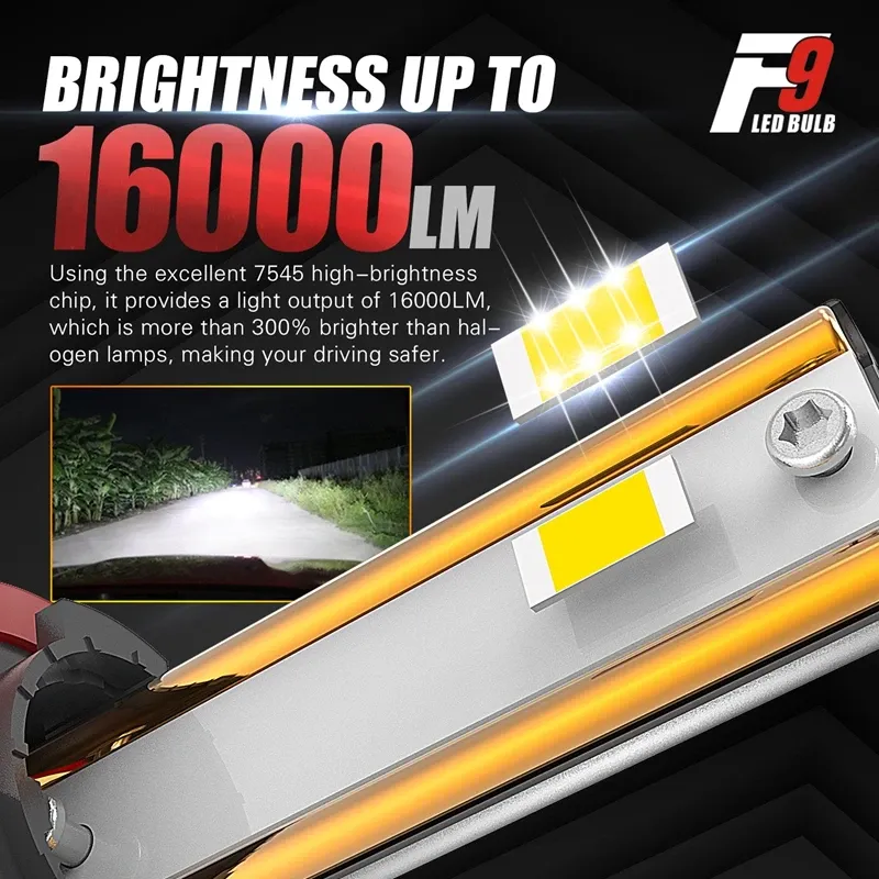 DHgate.com:High-Intensity 180W F9 H7 LED Headlight Bulbs, 20000lm H1 H4 ...