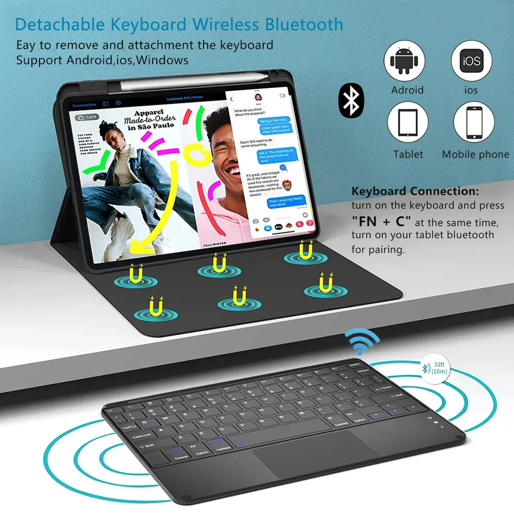 2024Xiaomi Mi Pad 6 Pro Keyboard Case - 11 Inch Tablet Cover with ...