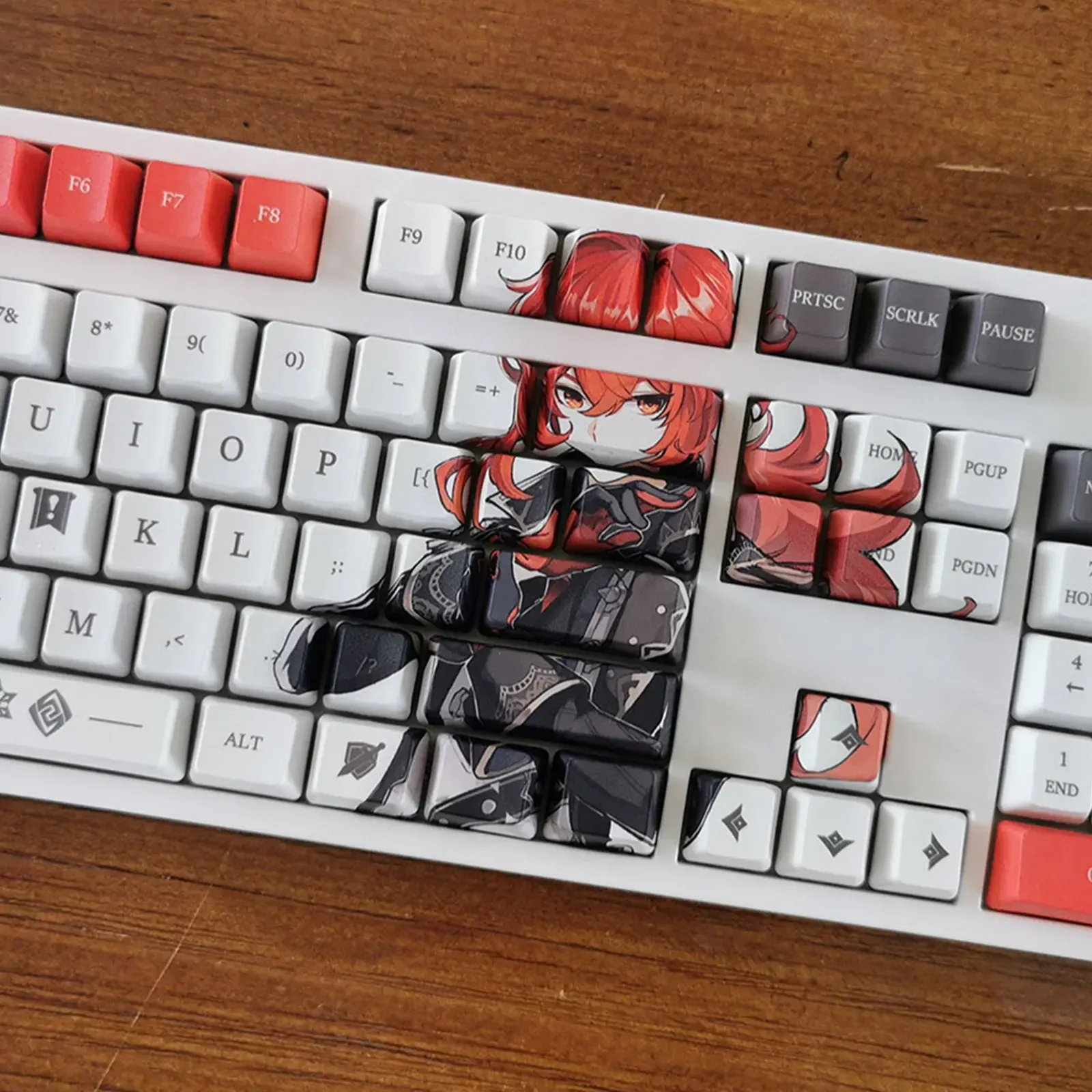 Genshin Impact ZHONGLI Klee Pbt Material Keycaps Set For ANSI 61 87 104 ...