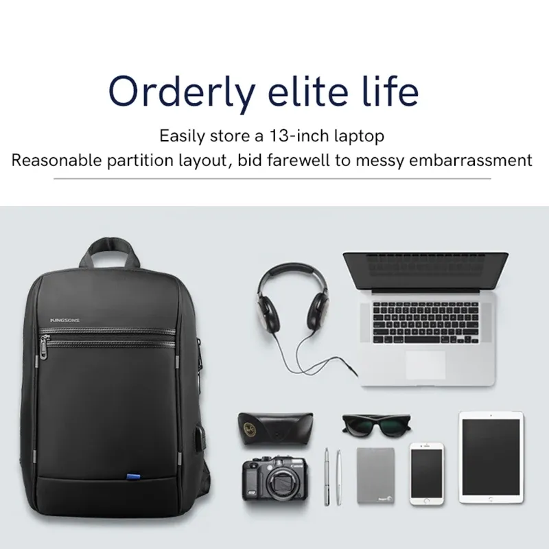 Kingsons Protective Laptop Backpack 13.3 14 Inch Notebook Crossbody ...