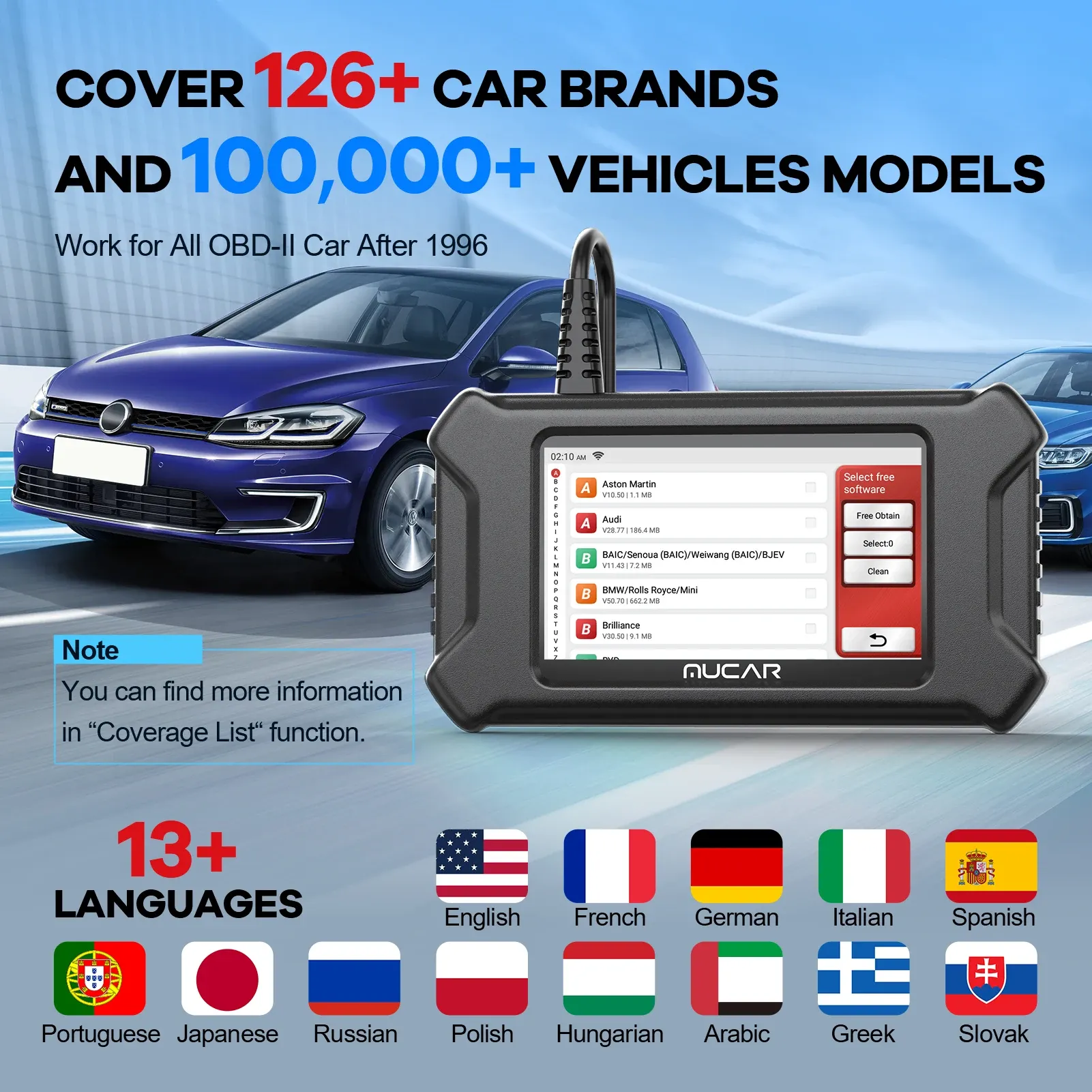 MUCAR CS90 Professional OBD2 Scanner With 28 Maintenance Services, ECM ...