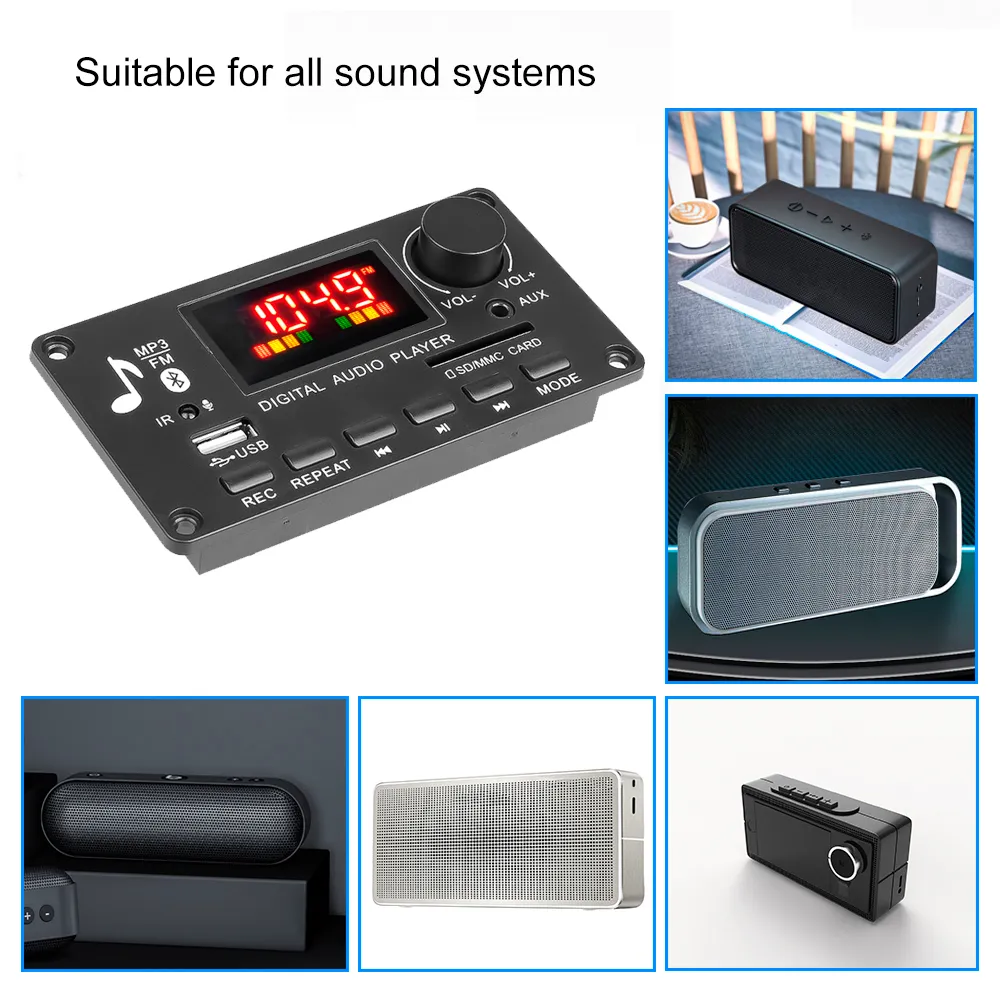 80W Hi-Fi Audio AMP MP3 Player Decoder Board w/ Remote - DC 5V-26V ...