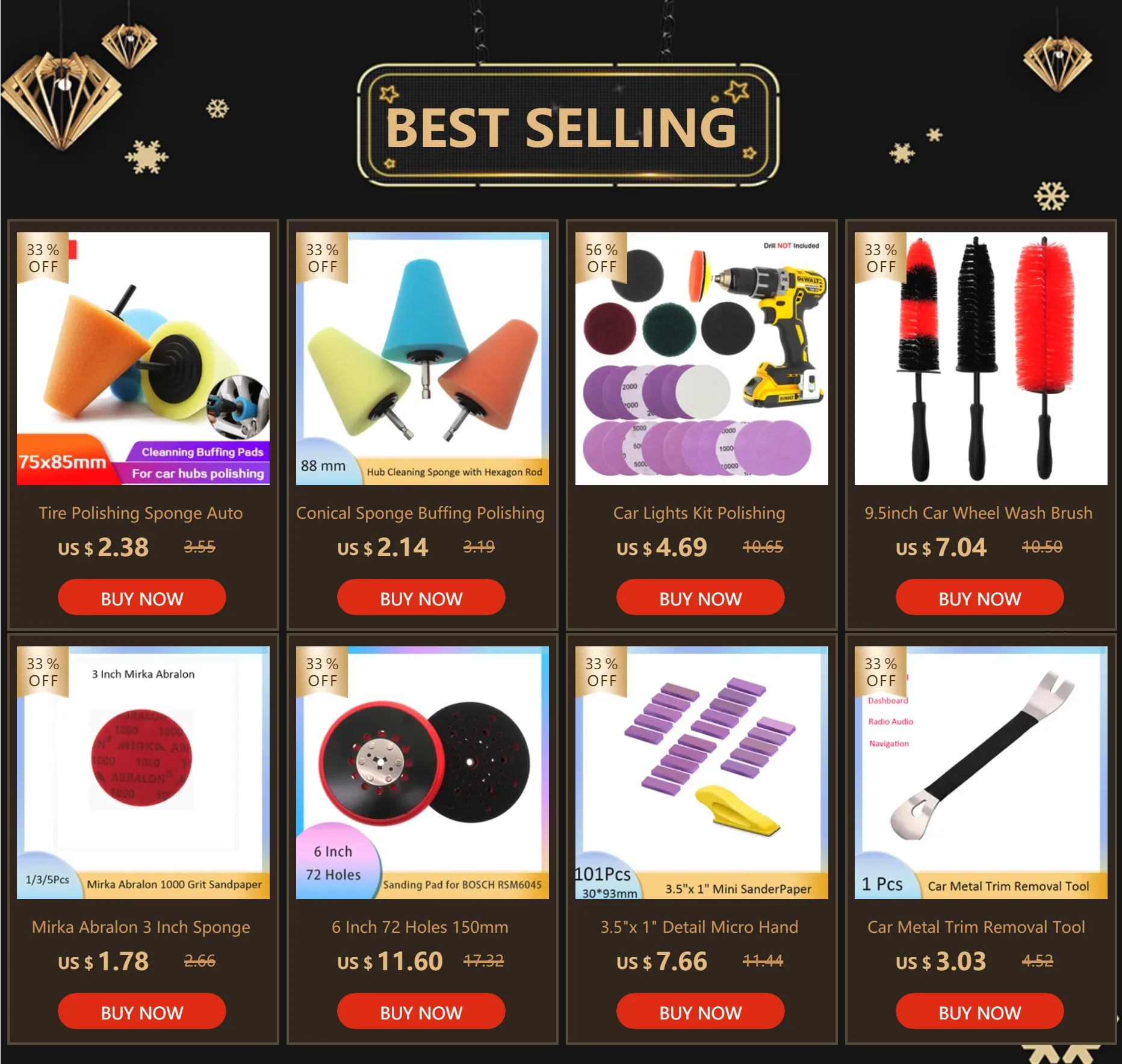 3 inch Car Polishing Pad Kit with Sponge and Wool Buffing Wheels for ...