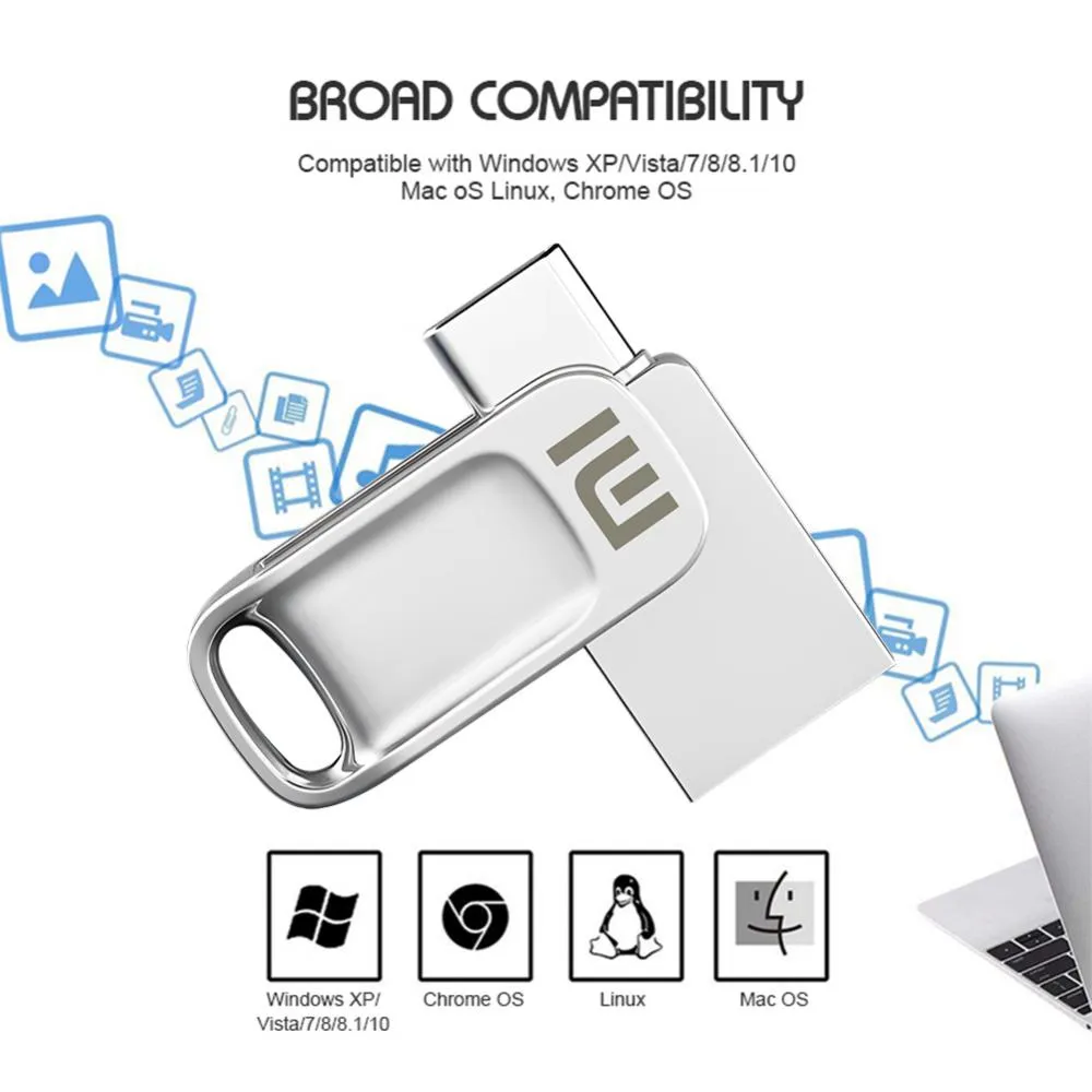 Xiaomi 2TB Metal USB 3.0 Flash Drive: Type-C High-Speed Pendrive with ...