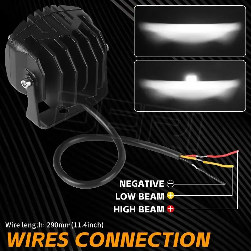 DHgate.com:High-Intensity 3" LED Pods Light Bar - 12V/24V Hi-Lo Beam ...