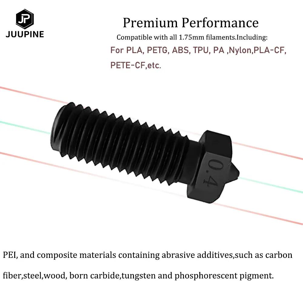 Volcano Hardened Steel Nozzle, High Flow 3D Printer Nozzle for Prusa I3 ...