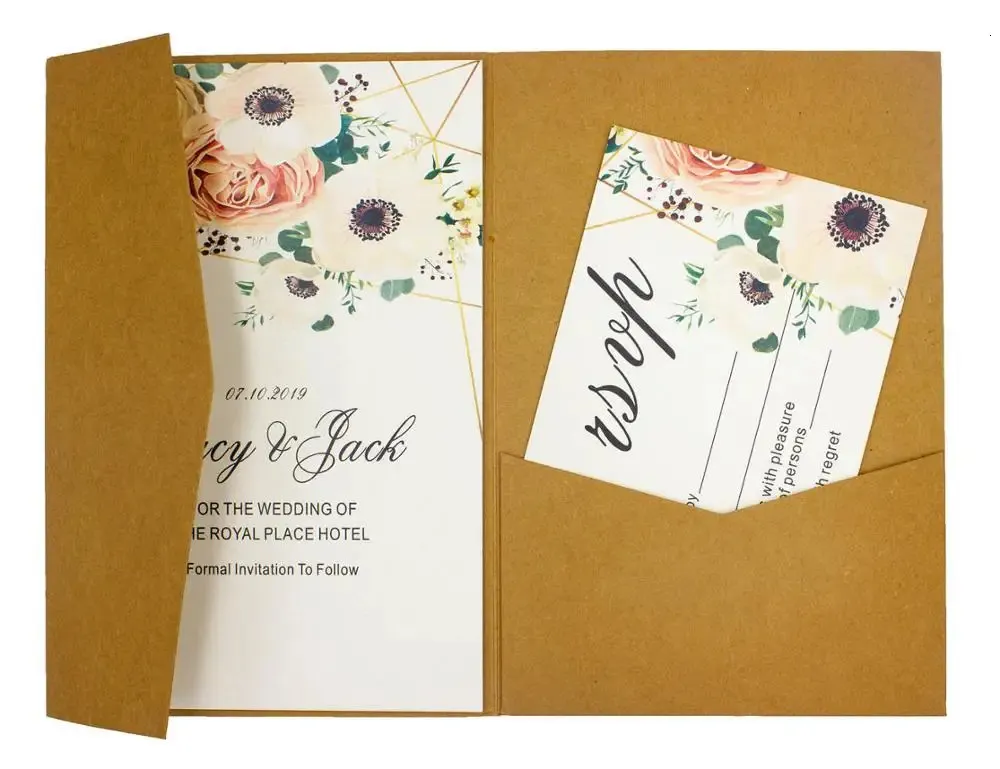 Kraft Pocket Wedding Invitations