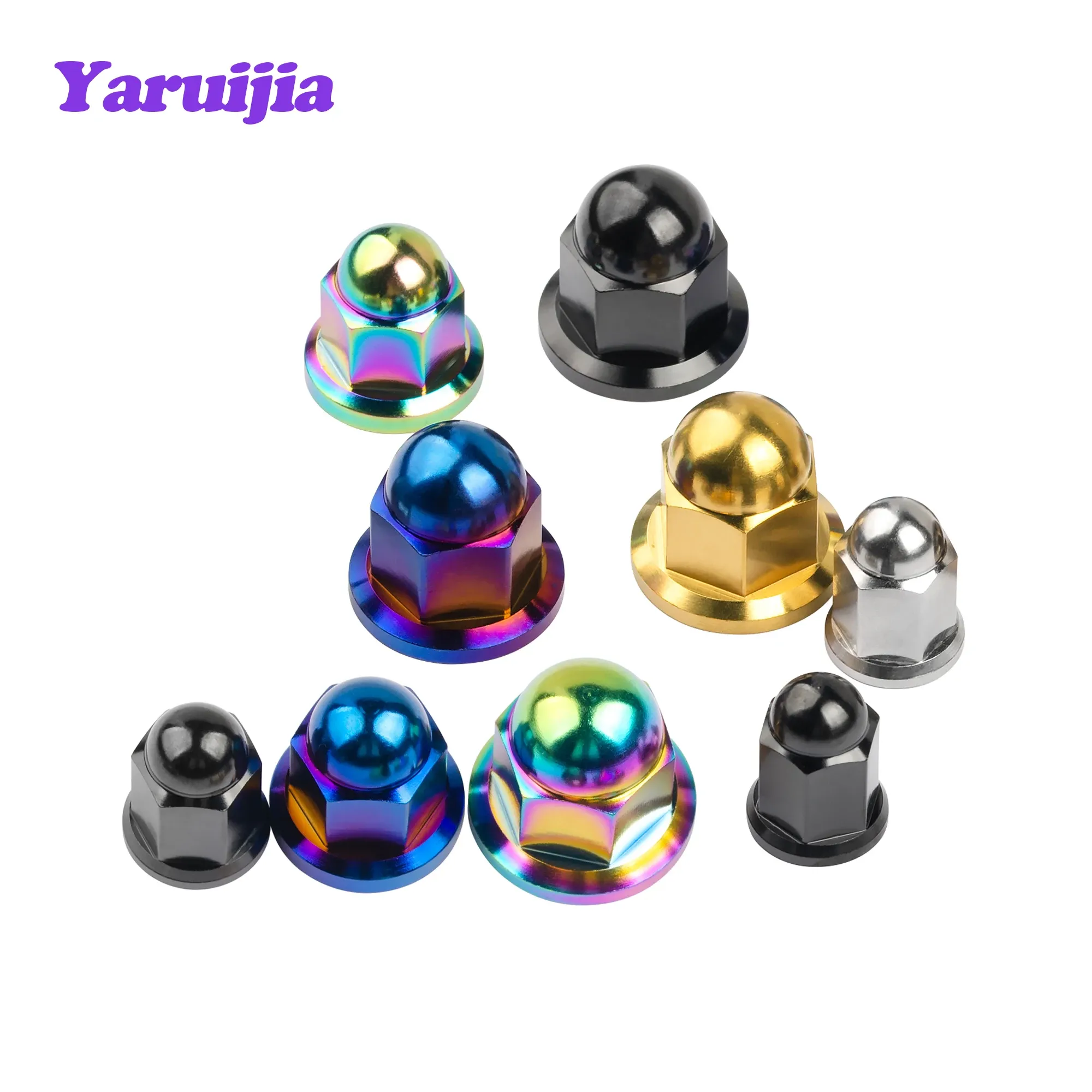 Yaruijia Titanium Dome Head Flange Locking Nuts M6X1.0mm M8/M10X1.25mm ...