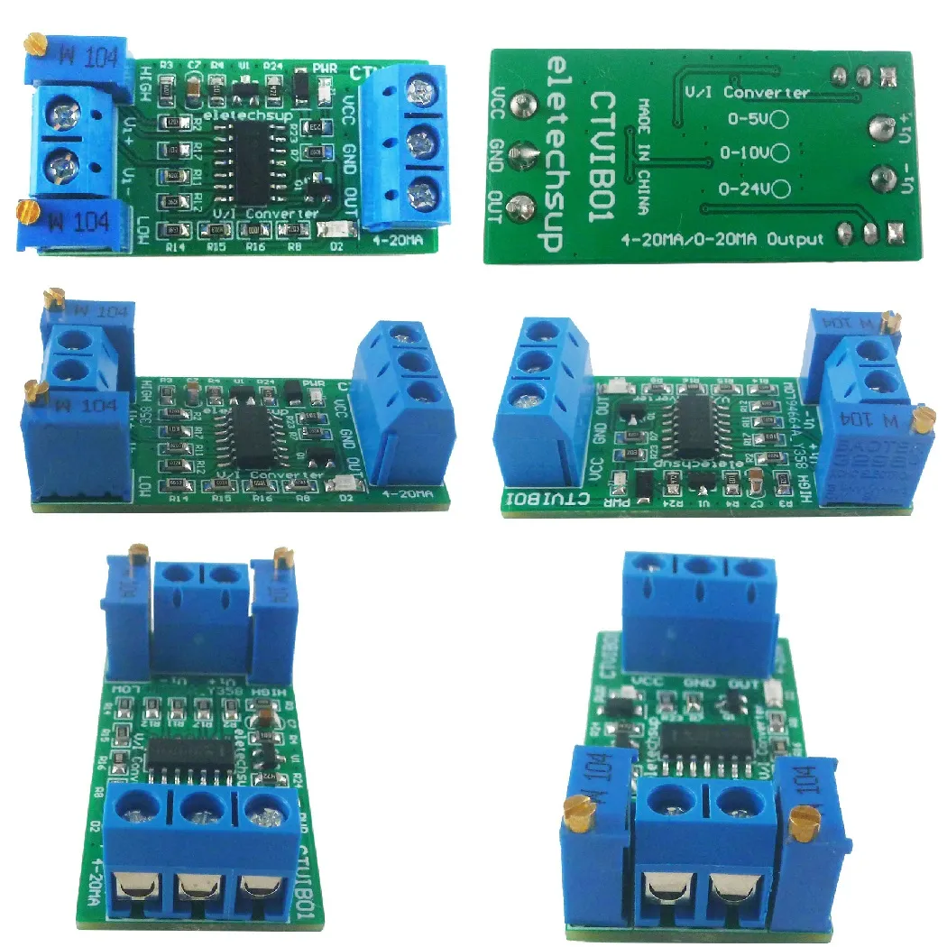 Adjustable 4 to 20ma transmitter Module - Linear V/I Converter with 0-5V, 10V/24V to 4-20mA Range