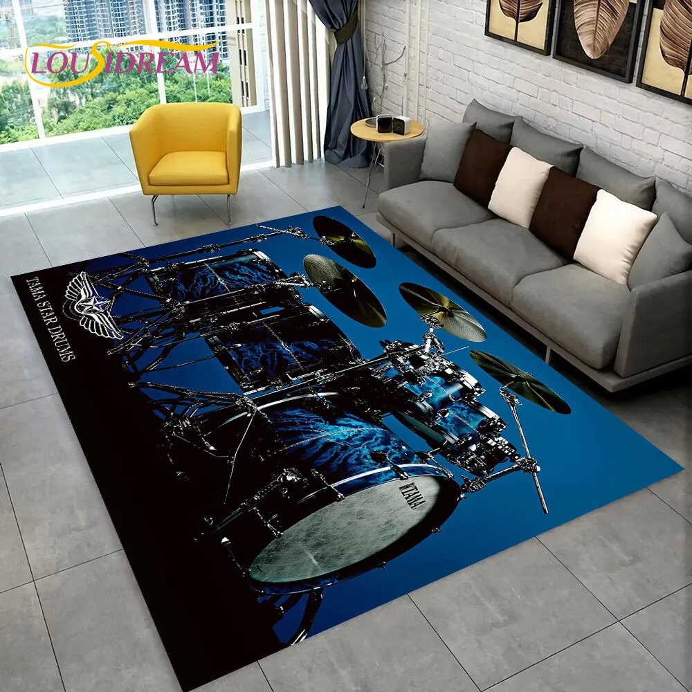 DHgate.com:Non-Slip Drum Kit Area Rug, Vibrant Music Instrument Carpet ...