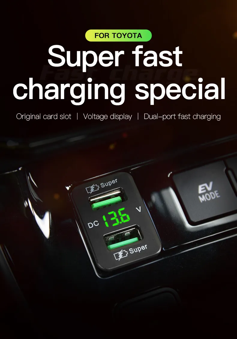 Car Splitter Socket For Toyota Usb Charger QC3.0... From Ddmylovely ...