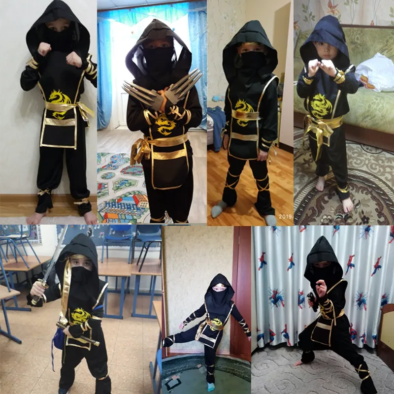 Black Deluxe Ninja Costume for Kids | Complete Halloween Cosplay Outfit ...
