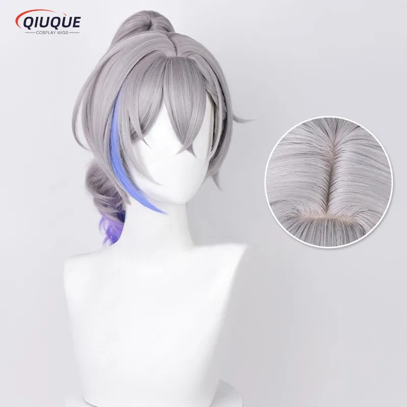 Game Honkai Star Rail Silver Wolf Cosplay Wig Silver Gray Gradient ...
